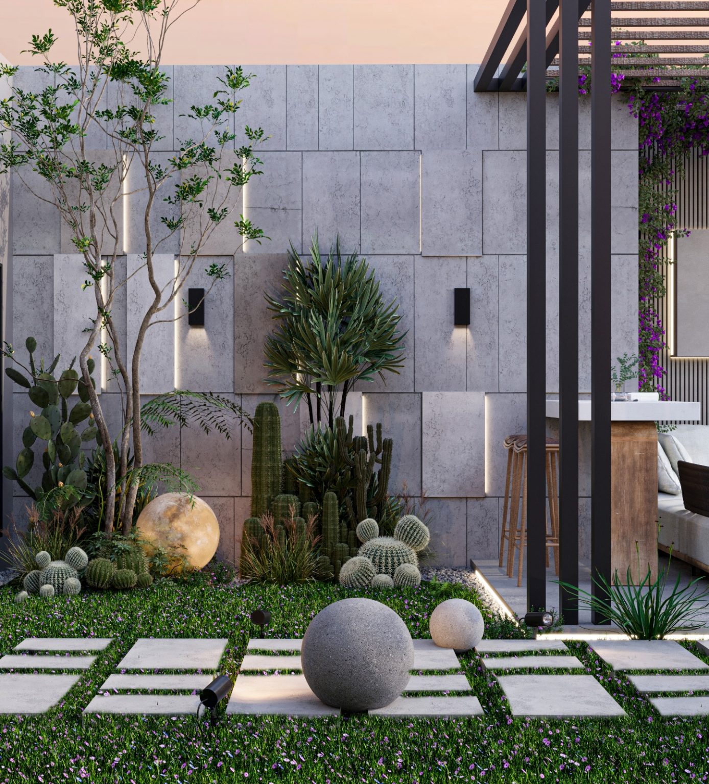 Saudi Arabia _ Riyadh duplex Entrance & Roof - Intgra
